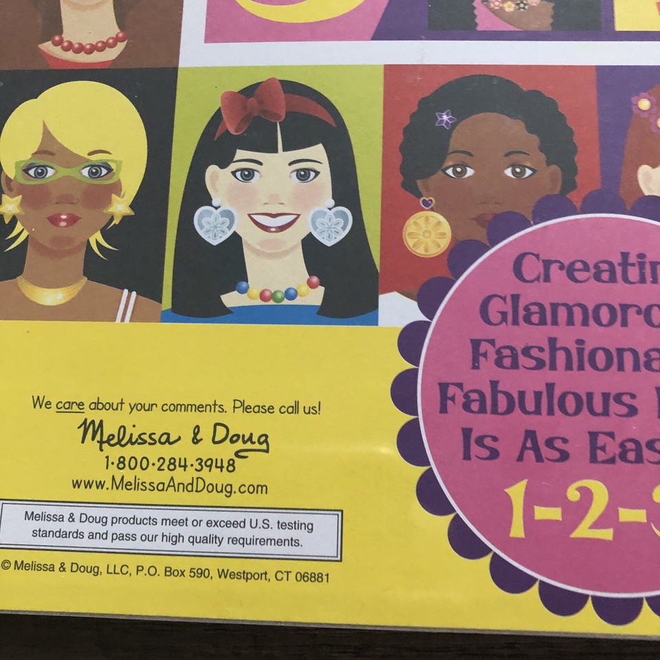 Melissa & Doug Make-a-Face Fashion Faces, 20 Faces 5 Sticker Sheets ...
