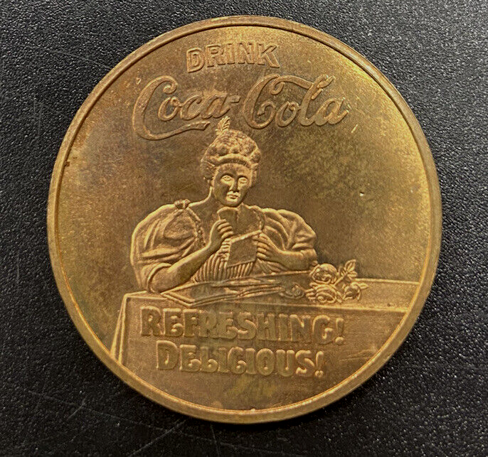 BRASS COKE COCA-COLA INGOT ROUND 75TH ANNIVERSARY LOUISVILLE KENTUCKY ...