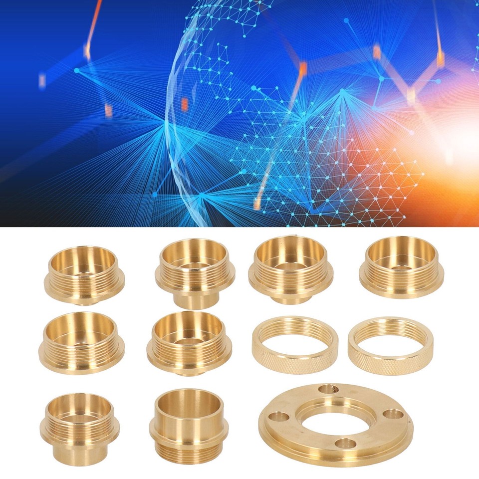 11Pcs/Set Brass Template Router Guides Kit with Lock Nut Adapter Router ...