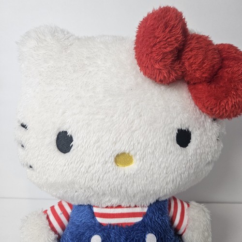 Hello Kitty 10” Fuzzy Soft Plush by Sanrio 2019 Blue Overalls Red Bow Toy A | eBay