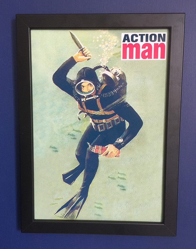 Action Man Sailor Navy Frogman Framed 1960's A4 Size Poster Advert Sign ...