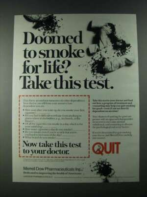 1987 Merrell Dow Pharmaceuticals Ad - Doomed to Smoke For Life? | eBay