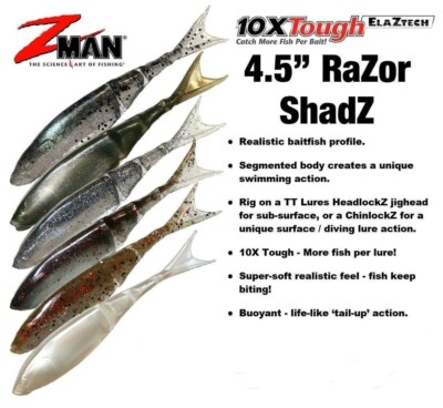 Z-Man 4.5" RaZor Shadz Elaztech ZMan Swimbaits - Choose Color | eBay