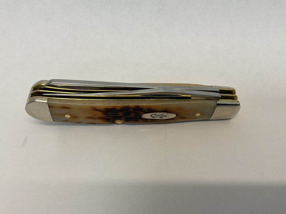 Case XX USA Knife Amber Bone Mini Trapper 6207 SS Clam | eBay