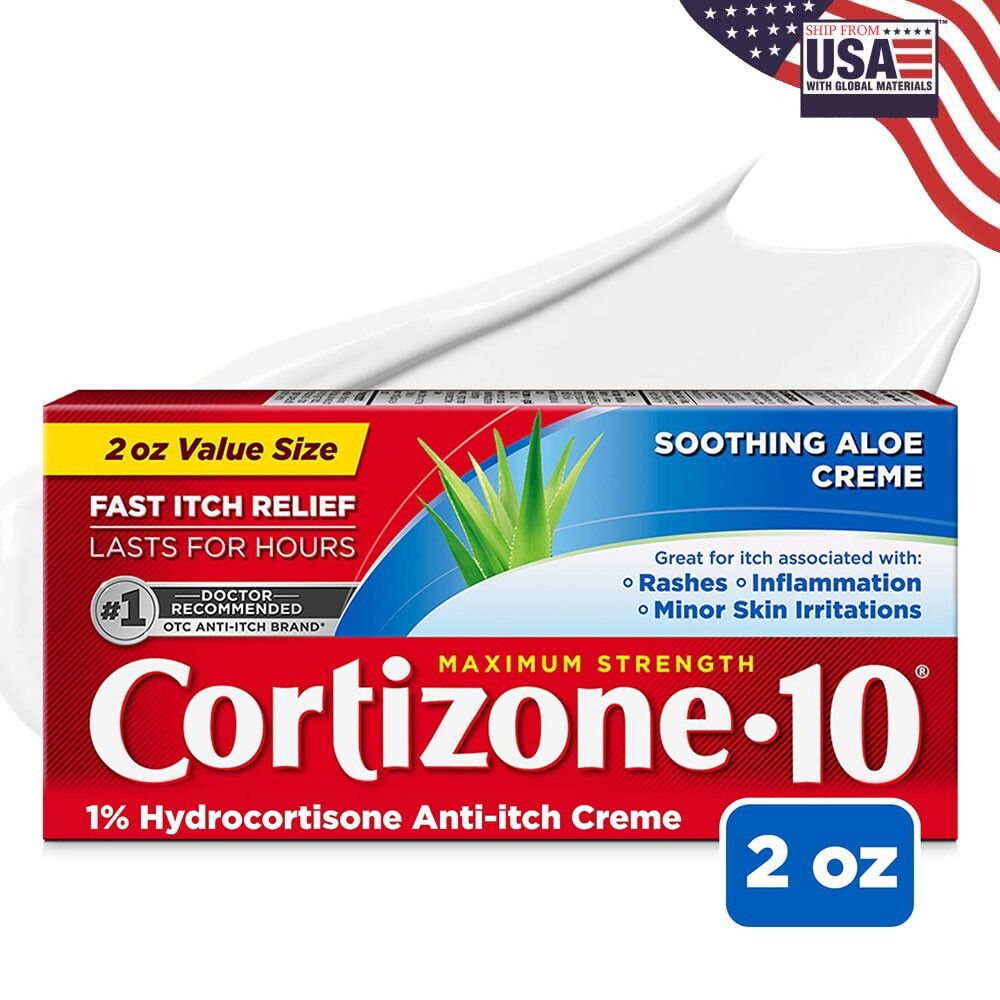 Cortizone 10 Maximum Strength Anti-Itch Cream with Soothing Aloe, 1% ...