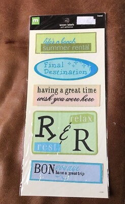 MAKING MEMORIES SELF ADHESIVE WOVEN LABELS TRAVEL THEME * | eBay