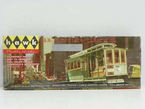 HAWK MODELS U/A "SAN FRANCISCO CABLE CAR" PLASTIC MODEL KIT #517-98 1/4 ...