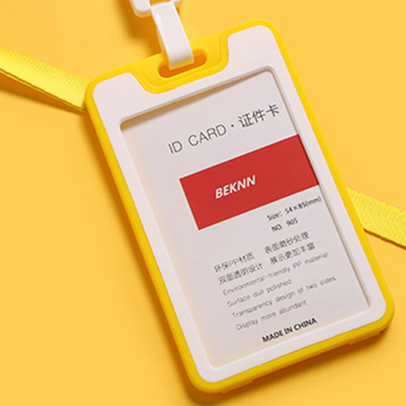 Hard Plastic Pocket ID Card Credit Badge Name Tag Holder Neck Strap ...