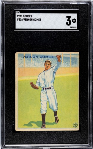 1933 Goudey Gum #216 Lefty Gomez SGC 3 New York Yankees HOF Baseball ...