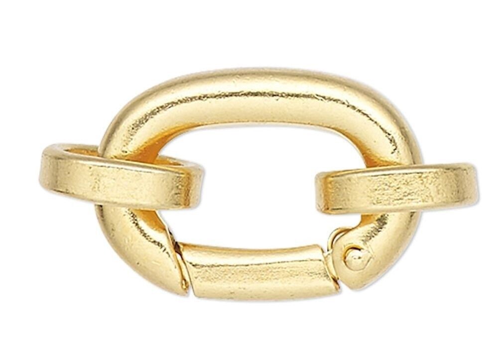 Clasp, Self Closing, 2 Gold Plated Brass 14x10mm Hinged Bails w/ Jump ...