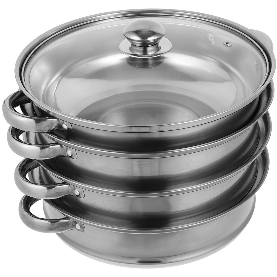 soup steam pot four layer steamer Large Steamer Pot Metal Steamer ...