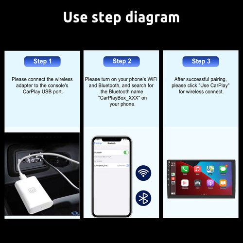 MOPECT Wireless CarPlay Adapter Dongle Box For IOS Apple Car Android ...