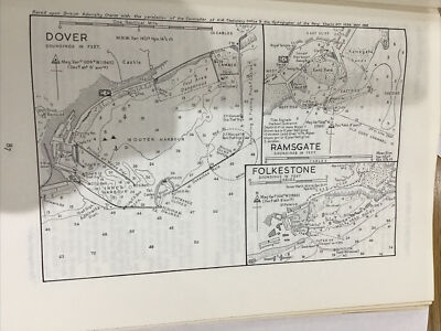 VINTAGE SEA CHART / NAUTICAL MAP 1961 - Dover Ramsgate Folkestone - To ...
