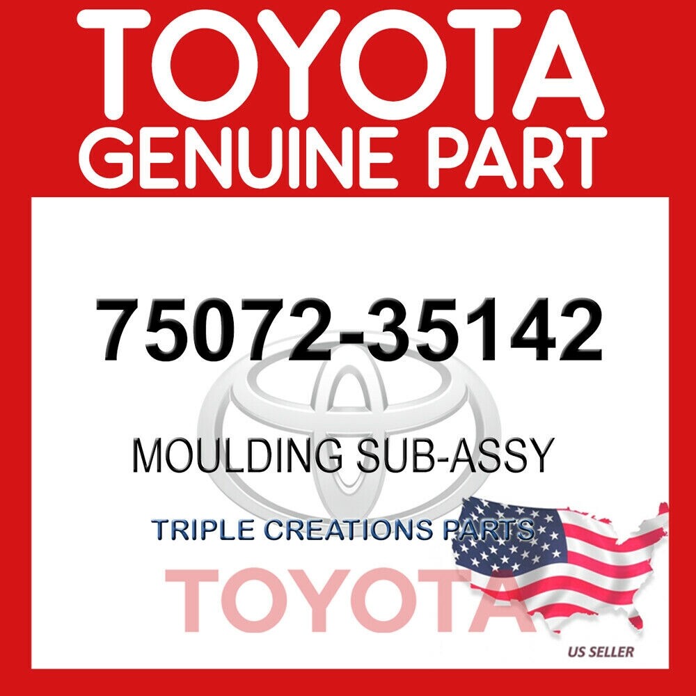 7507235142 Genuine Toyota Moulding Sub-Assy Front Door Outside LH 75072 ...