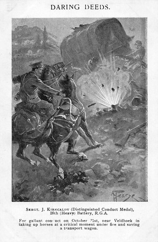 POSTCARD MILITARY WWI DARING DEEDS SERGT KIRKCALDY 26TH HEAVY BATTERY ...