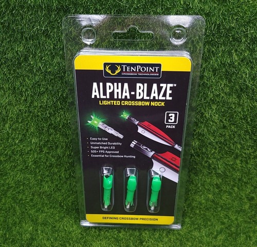 TenPoint Alpha Blaze Lighted Nocks Bowstring Activated, Green 3-Pack ...