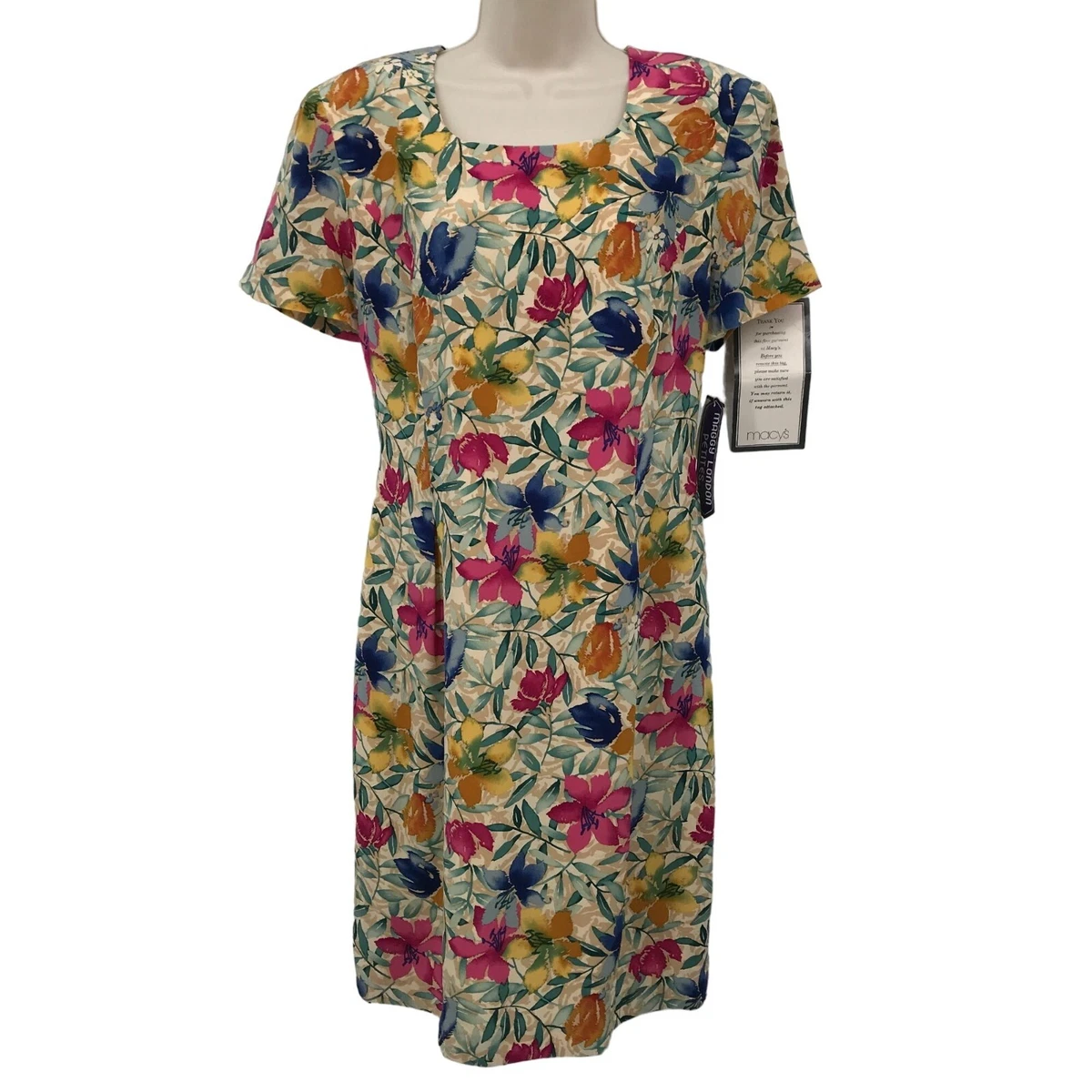 Floral Short Sleeve A Line Midi Dress Maggy London Discount