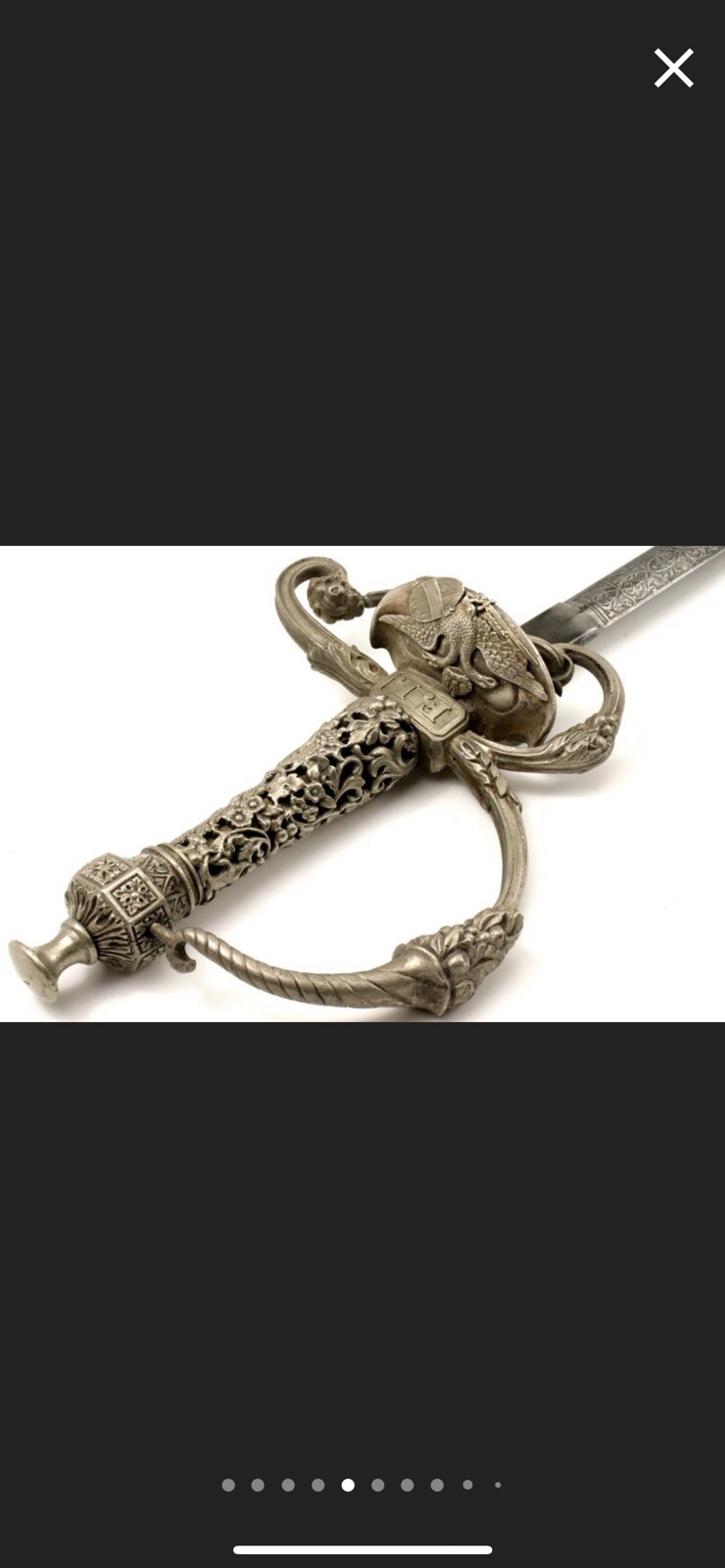 Antique German 19Century Rapier Sword Engraved blade & Silver hilt Mega ...