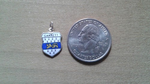 Garrett Coat of Arms / Family Crest Silver Plated Enamel Charm | eBay