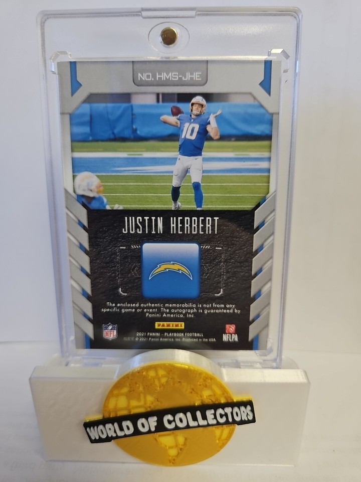 2021 Panini Playbook Justin Herbert Hail Mary Signatures Patch Auto 18/ ...