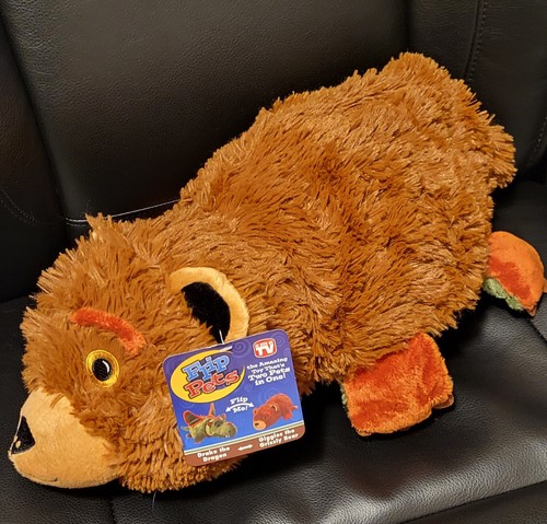 Flip Pets Drake The Dragon & Giggles The Grizzly Bear 17" Reversible ...