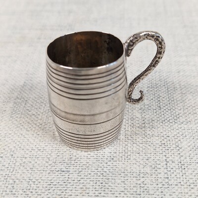 Antique Silver Tankard Tot Measure Barrel Design Serpent Handle Solid ...