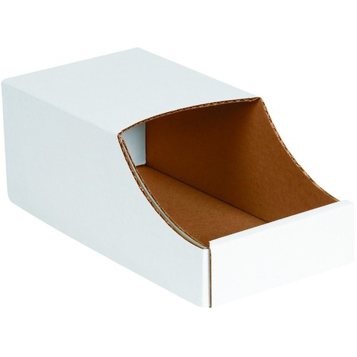 Stackable Corrugated Cardboard Storage Bins Pack of 50 | eBay