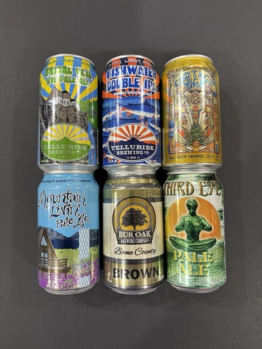 Craft Beer Cans. 6 Different Varieties. All Bottom Opened. Combined ...