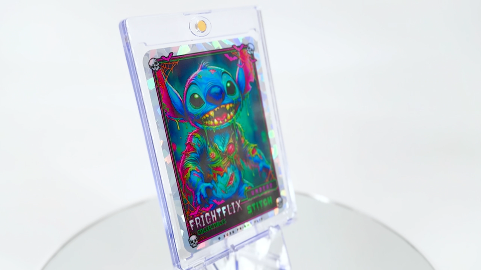 Fright Flix - Stitch Undead Holographic Trading Card Fan Art Print ...