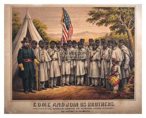 CIVIL WAR AFRICAN AMERICAN SOLDIERS RECRUITING ADVERTISEMENT POSTER ...