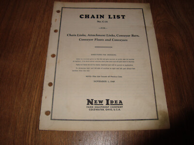 Avco New Idea Chain List C-31 Chain Links Attachment Links Conveyor ...