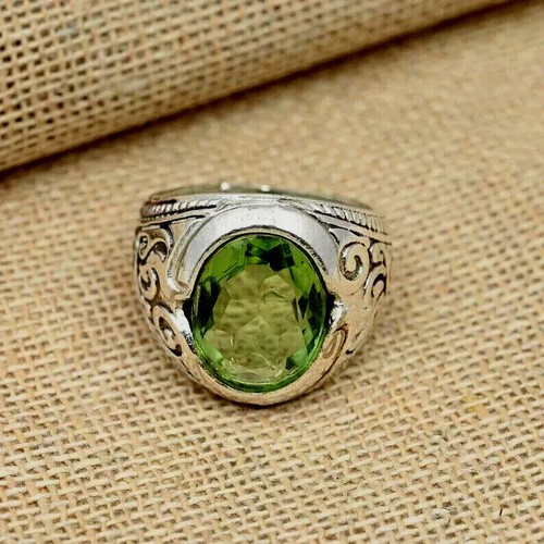 Designer Men's Ring Handmade Ring 925 Silver Ring Peridot Men's Gift ...