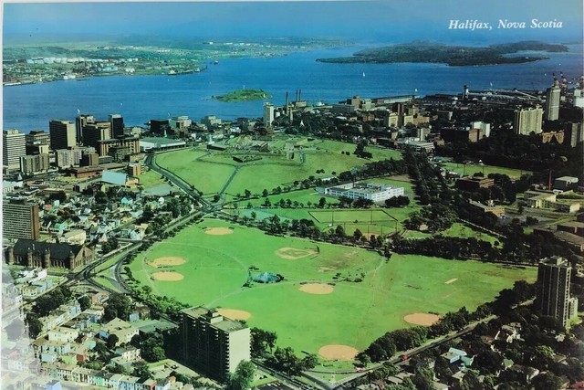 Vintage NOVA SCOTIA Photo Poster HALIFAX Harbor areal View LAMINATED ...