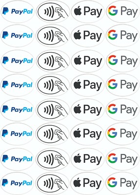 Card Payment Stickers Taxi Shop Business A5 Sheet Of Mixed Stickers 32 ...