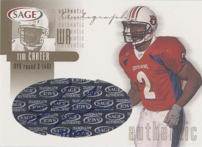 2002 Sage - Autographs Tim Carter #A6 Gold (AU, RC) for sale online | eBay