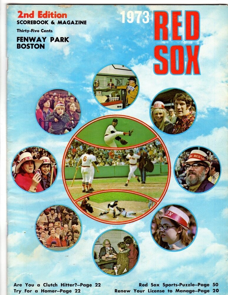 1973 Boston Red Sox Scorebook Magazine Program v Milwaukee Brewers ...