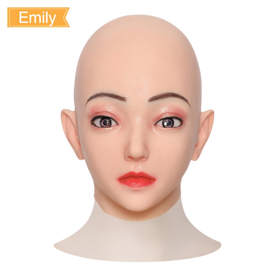 Female Silicone Realistic Headwear Head Cover Crossdressers Halloween ...