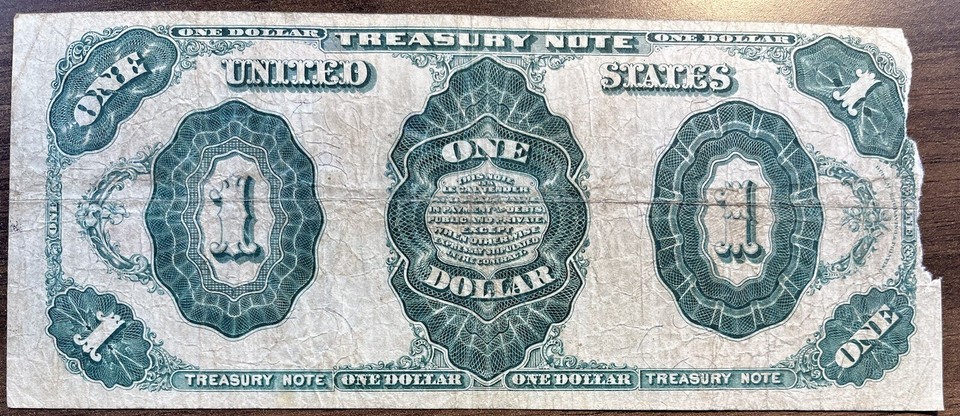 1891 One Dollar Treasury Note $1 Large Size Better Grade #85049 | eBay
