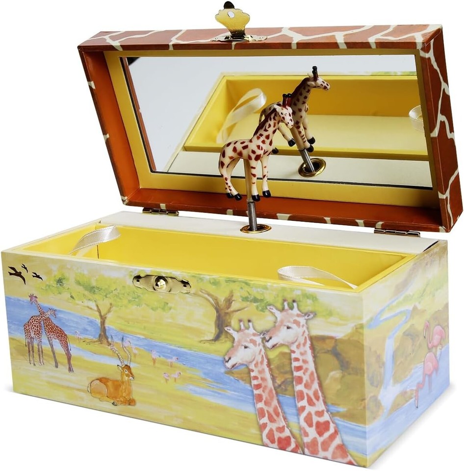 Enchantmints Giraffe Musical Jewelry Box Plays 'Around the World in 80 ...