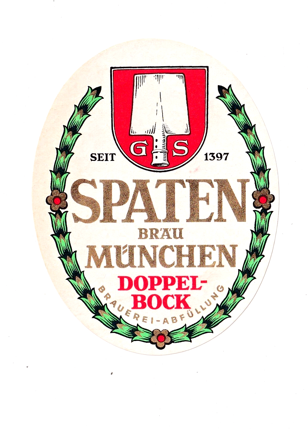 1938 GABRIEL SEDLMAYR SPATEN BRAUEREI, MUNICH GERMANY DOPPEL-BOCK BEER ...