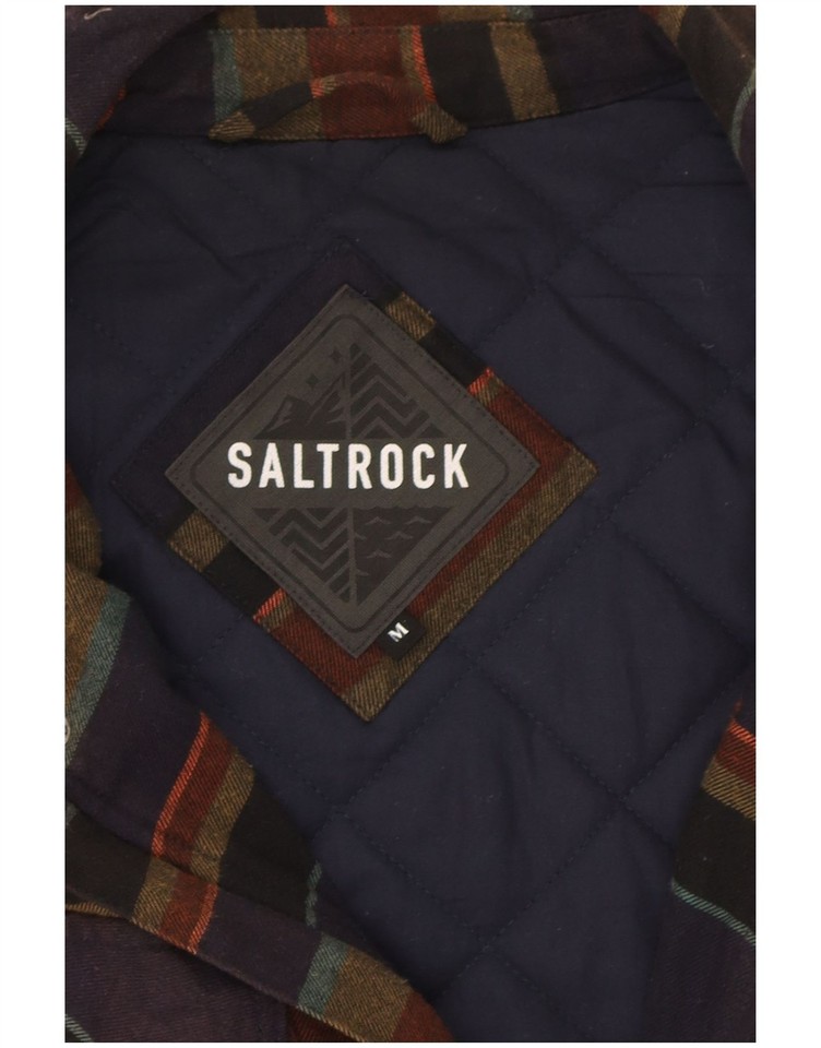SALTROCK Mens Utility Jacket UK 38 Medium Purple Striped Cotton AX01 ...