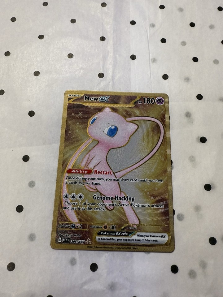 Mew EX 151 Shiny Gold Metal Card Promo 205/165 MEW EN 2023 151 Pokemon ...