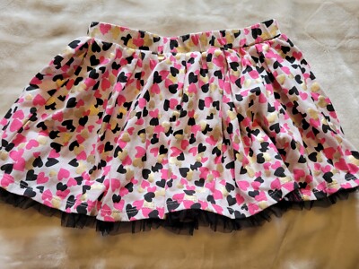 EUC Epic Threads Girls A-line Skirt, White With Pink, Black And Gold ...
