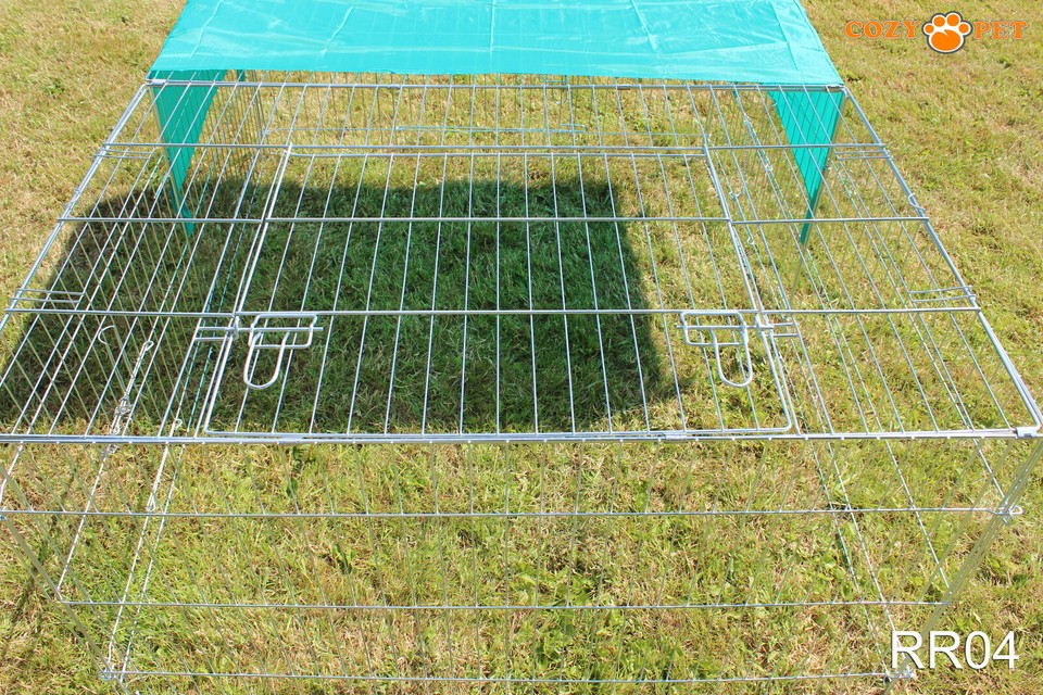 Rabbit Run Galvanised Cozy Pet Play Pen Guinea Pig Dog Playpen Puppy ...