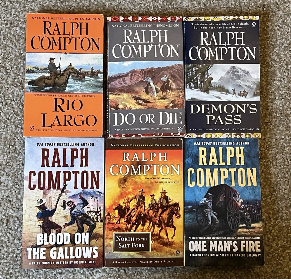 Huge Lot 85 Ralph Compton Western Books No Duplicates Trail Drive ...