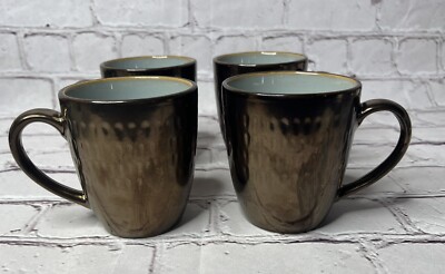 Set of 4 Angelica by Food Network Bronze Metallic Exterior Blue ...