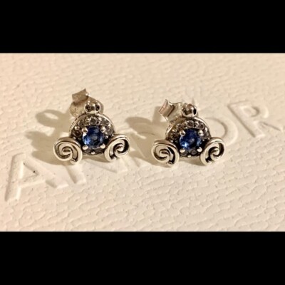 NEW Genuine Pandora Disney Cinderella's Pumpkin Coach Stud CZ Earrings ...