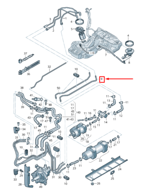 Audi A4 Avant B8 fuel supply line 8K0201545AG NEW ORIGINAL | eBay