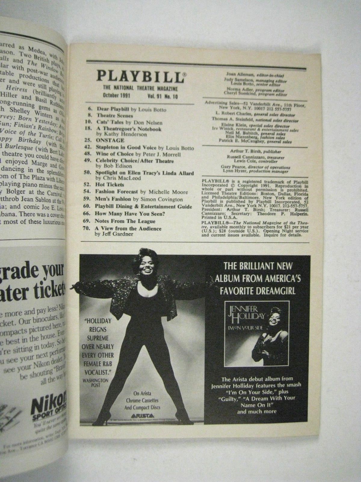 Return to Forbidden Planet Playbill 1991 Variety Arts Theatre Barre ...