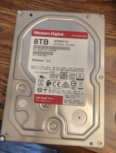 Western Digital 8TB WD Red Plus NAS Internal Hard Drive HDD (WD80EFAX ...